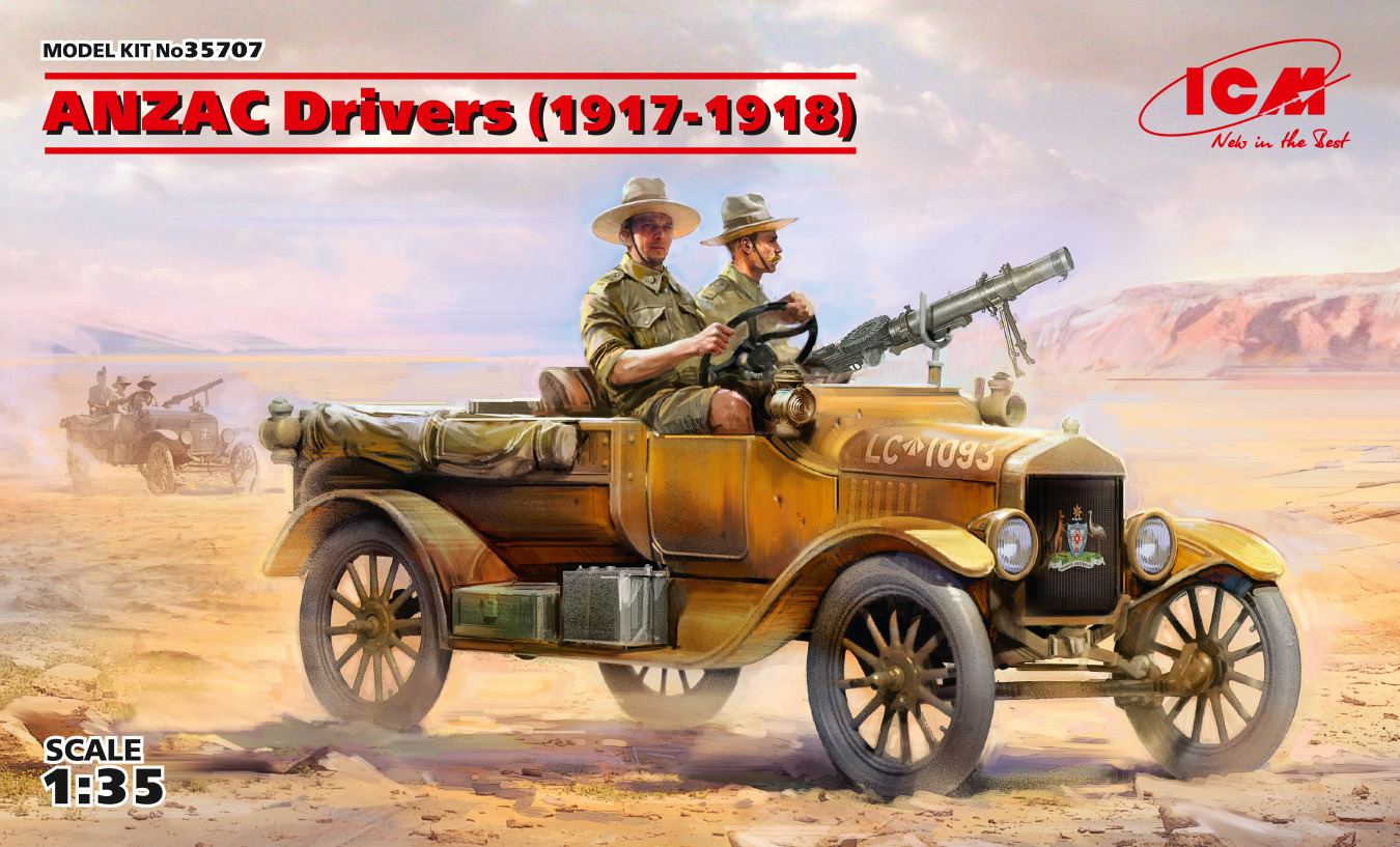 ICM 1/35 Anzac Drivers 1917-1918 - 2 Figures | P-Rex Hobby | 4823044405558