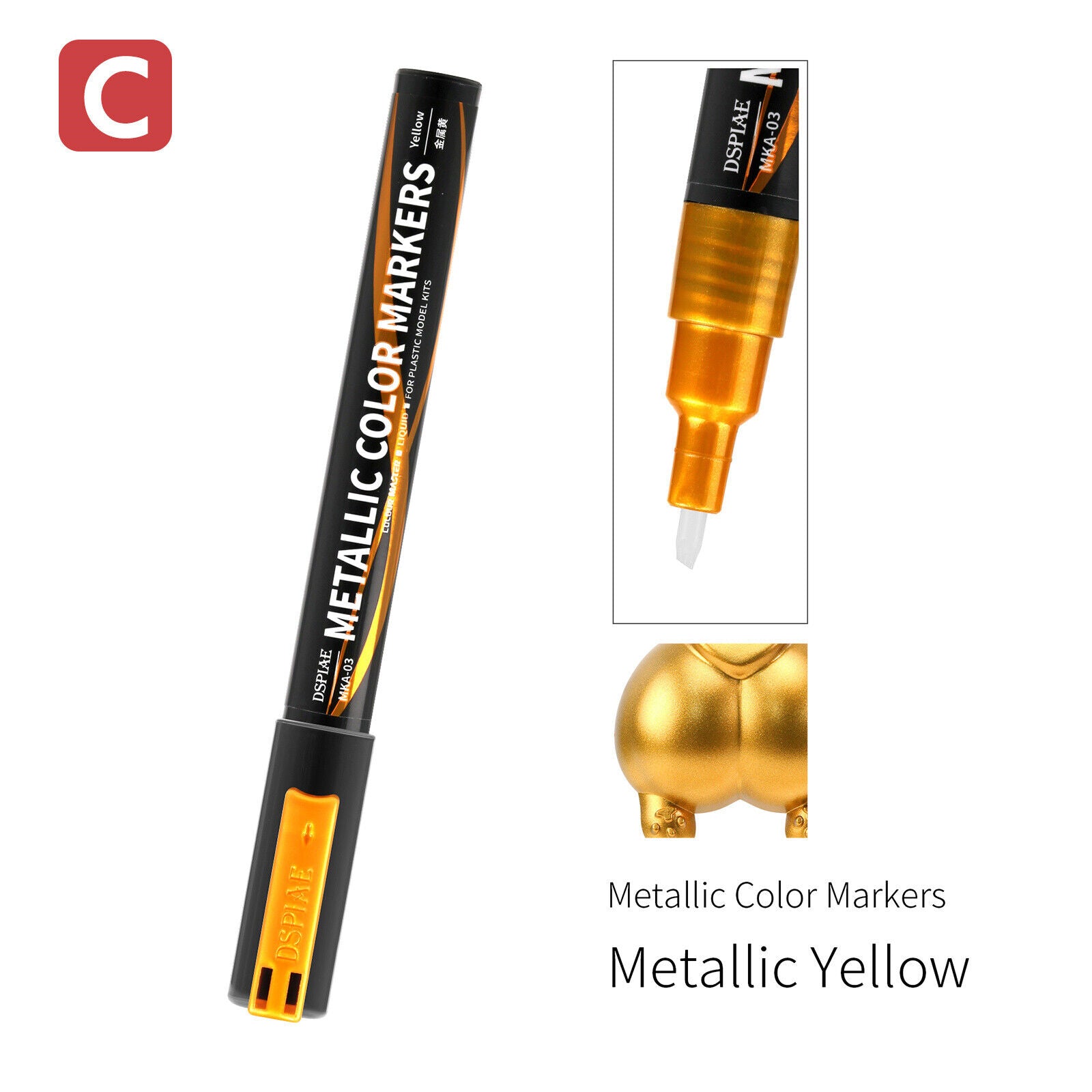 DSPIAE Super Metallic Color Markers - Metallic Yellow | P-Rex Hobby ...