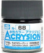 Mr Hobby Acrysion N68 - RLM74 Gray Green (Semi-Gloss/Aircraft ...