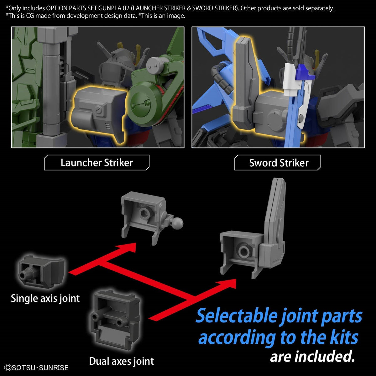 OPTION PARTS SET GUNPLA 02 (LAUNCHER STRIKER & SWORD STRIKER ...