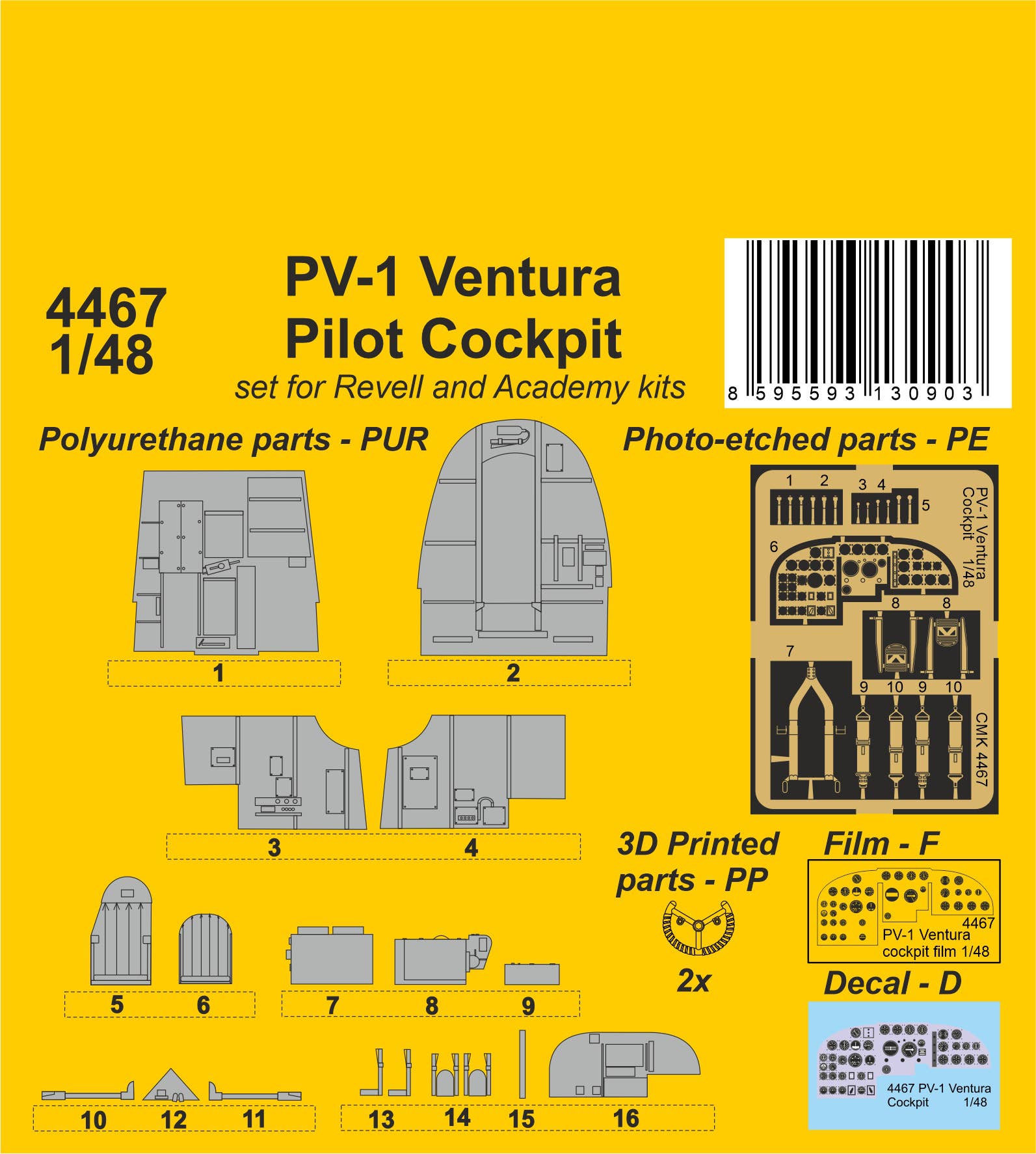 Special Hobby 1/48 PV-1 Ventura Pilot Cockpit | P-Rex Hobby | 8595593130903