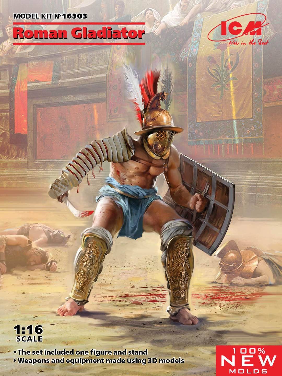 ICM 1/16 Roman Gladiator Model Kit | P-Rex Hobby | 4823044406227