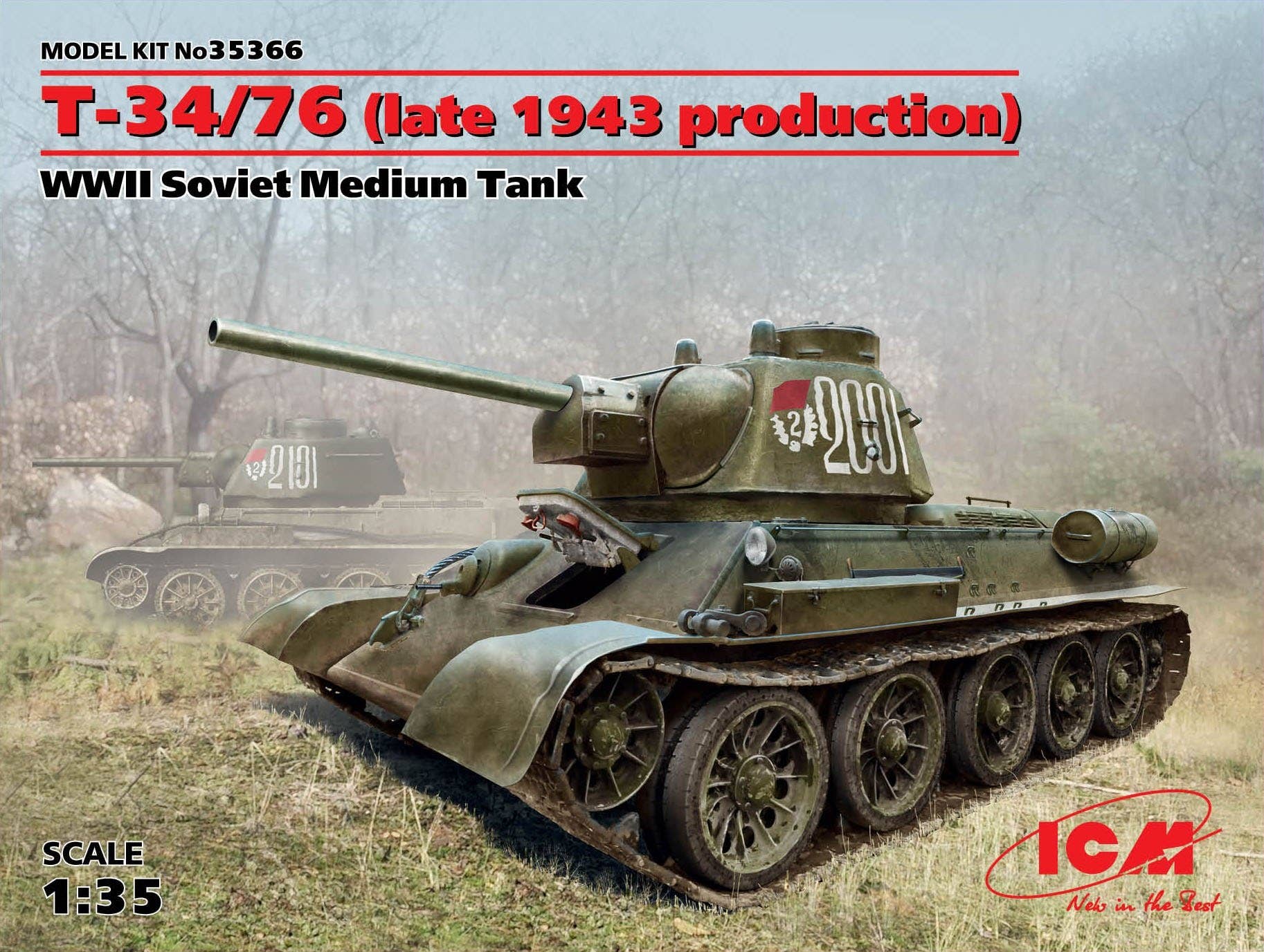 ICM 1/35 T-34-76 Late 1943 Production WWII Soviet Medium Tank | P-Rex ...