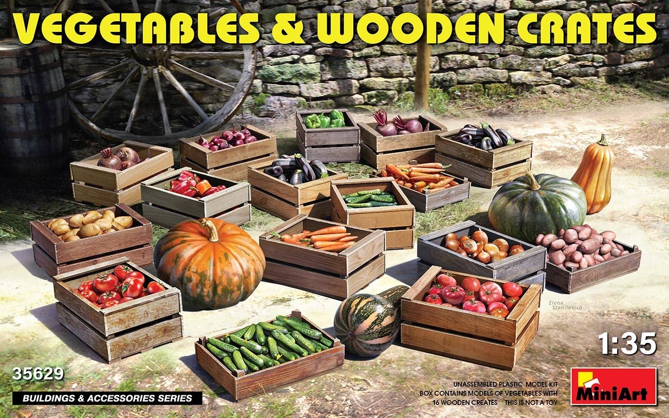 MiniArt 1/35 Vegetables & Wooden Crates | P-Rex Hobby | 4820183314291