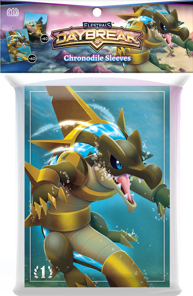 ELESTRALS CARD SLEEVES DAYBREAK CHRONODILE (100)(810148650308) | P-Rex ...