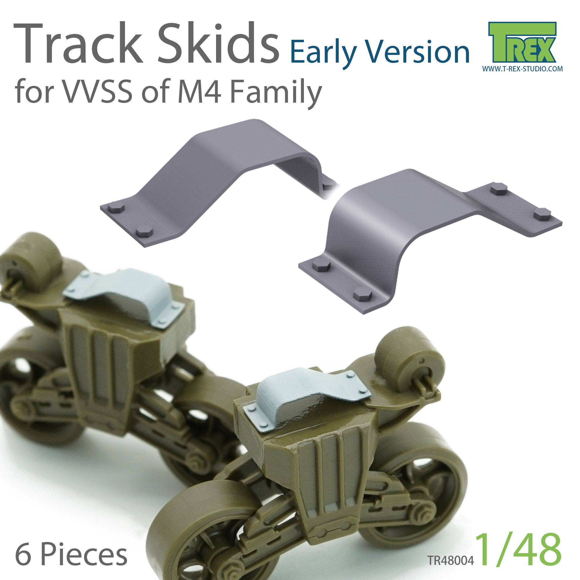 T-Rex Studio 1/48 Track Skids Set (Early Version) for M4 Family ...