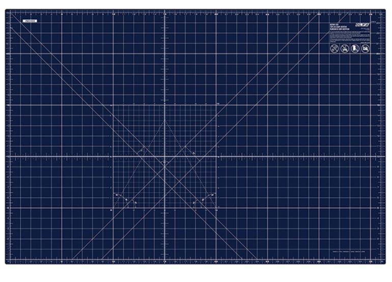 OLFA 24' x 36' Double Sided Rotary Mat, Navy (RM-MG/NBL) (091511220667 ...