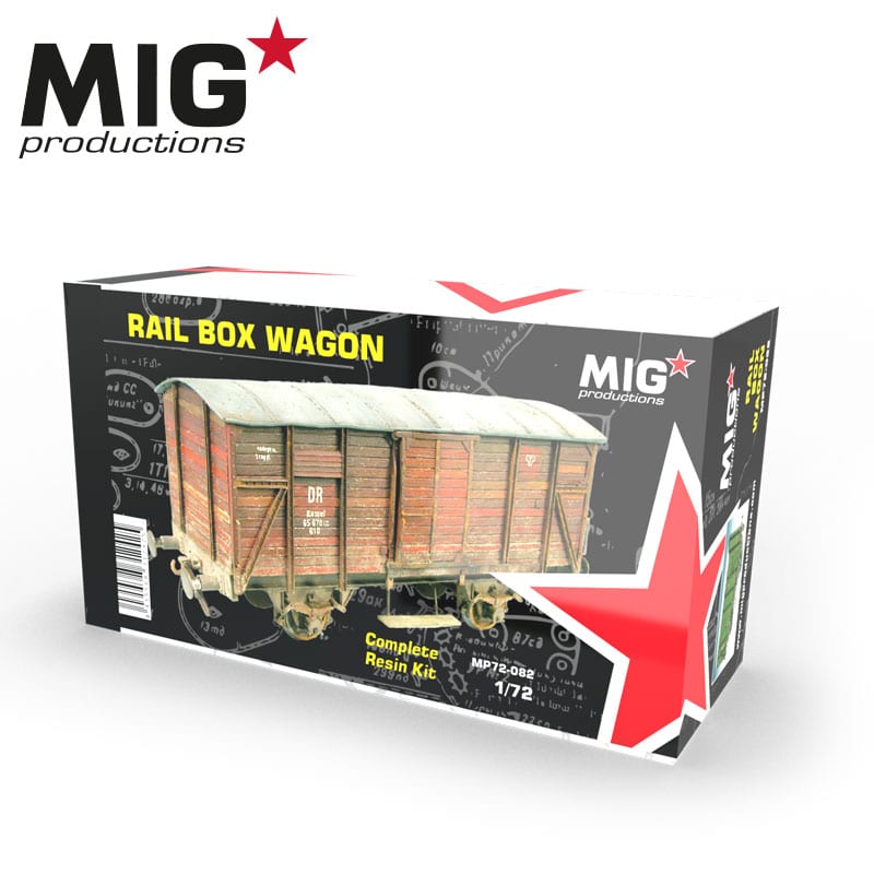 MIG 1/72 Rail Box Wagon Resin Kit | P-Rex Hobby | 8435568312425