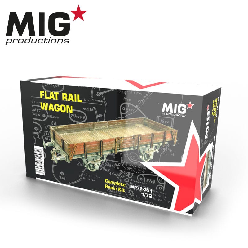 MIG 1/72 Flat Rail Wagon Resin Kit | P-Rex Hobby | 8435568312432